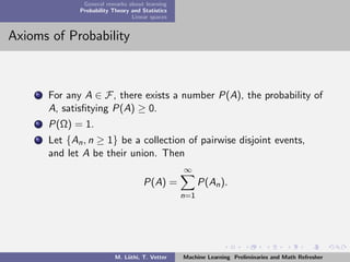 Machine Learning Preliminaries and Math Refresher | PDF