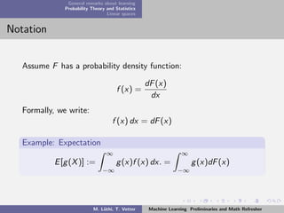 Machine Learning Preliminaries and Math Refresher | PDF