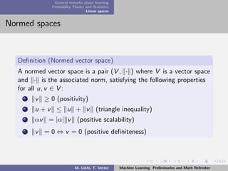 Machine Learning Preliminaries and Math Refresher | PDF