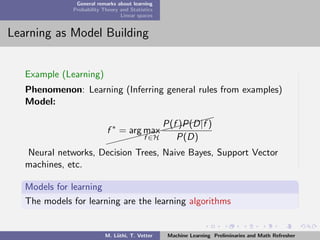 Machine Learning Preliminaries and Math Refresher | PDF