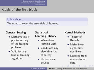 Machine Learning Preliminaries and Math Refresher | PDF