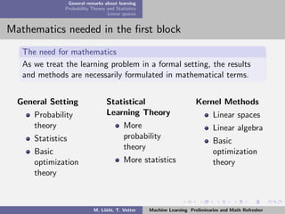 Machine Learning Preliminaries and Math Refresher | PDF