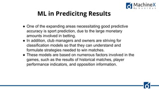 Calling the shots with Machine Learning in Sports | PPT