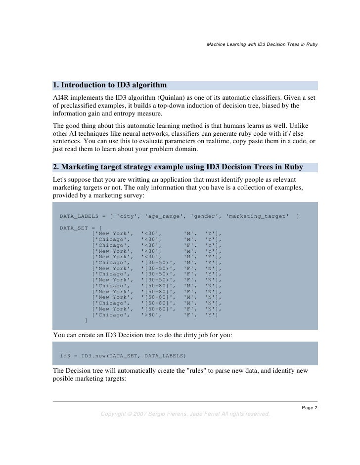 Machine Learning With Id3 Decision Trees In Ruby