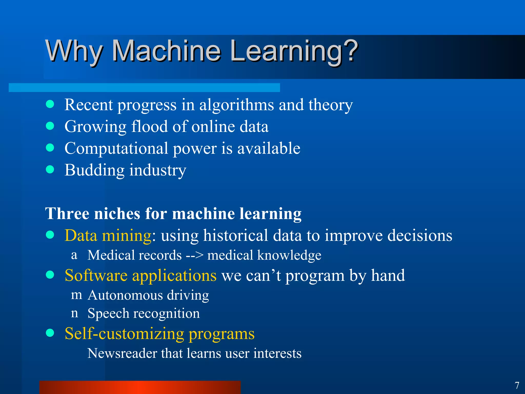 Machine Learning | PPT | Artificial Intelligence | Technology & Computing