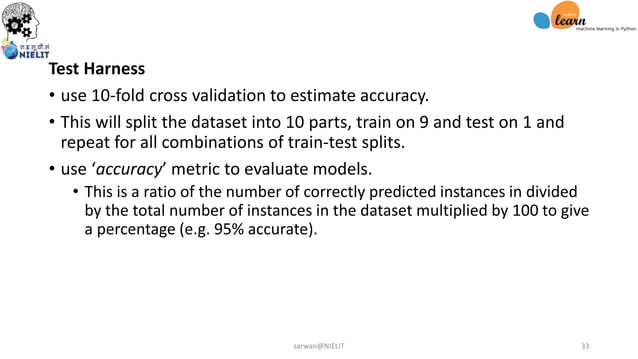 Hands-on - Machine Learning using scikitLearn | PPT