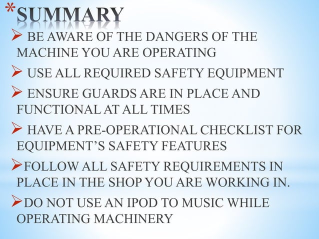 Machine-Shop-Safety-Training at the work place with safety precautions ...