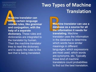 Machine Translation: What it is? | PPT