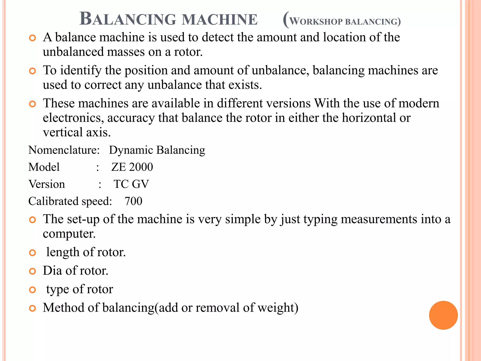 Machine balancing presentation | PPTX