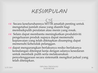 Machine breakdown analysis | PPTX