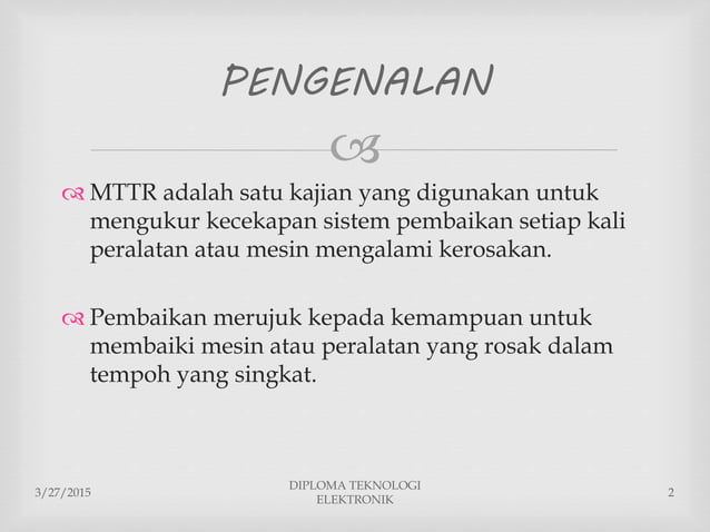 Machine breakdown analysis | PPTX