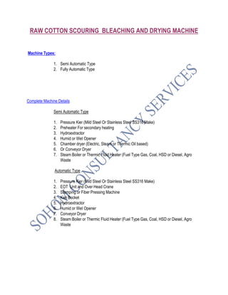 ABSORBENT COTTON MANUFACTURING MACHINE | PDF