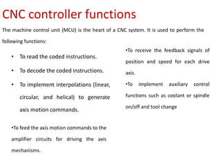CNC machining center and CNC controllers | PPTX
