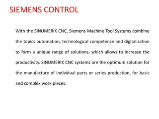 CNC machining center and CNC controllers | PPTX