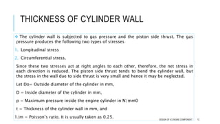 DESIGN OF IC ENGINE COMPONENT-CYLINDER | PPTX