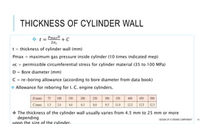 DESIGN OF IC ENGINE COMPONENT-CYLINDER | PPTX