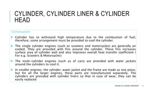 DESIGN OF IC ENGINE COMPONENT-CYLINDER | PPTX