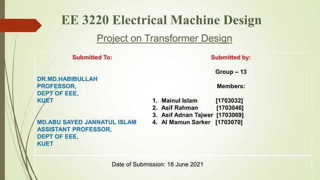 Electrical Machine design | PPTX | Physics | Science