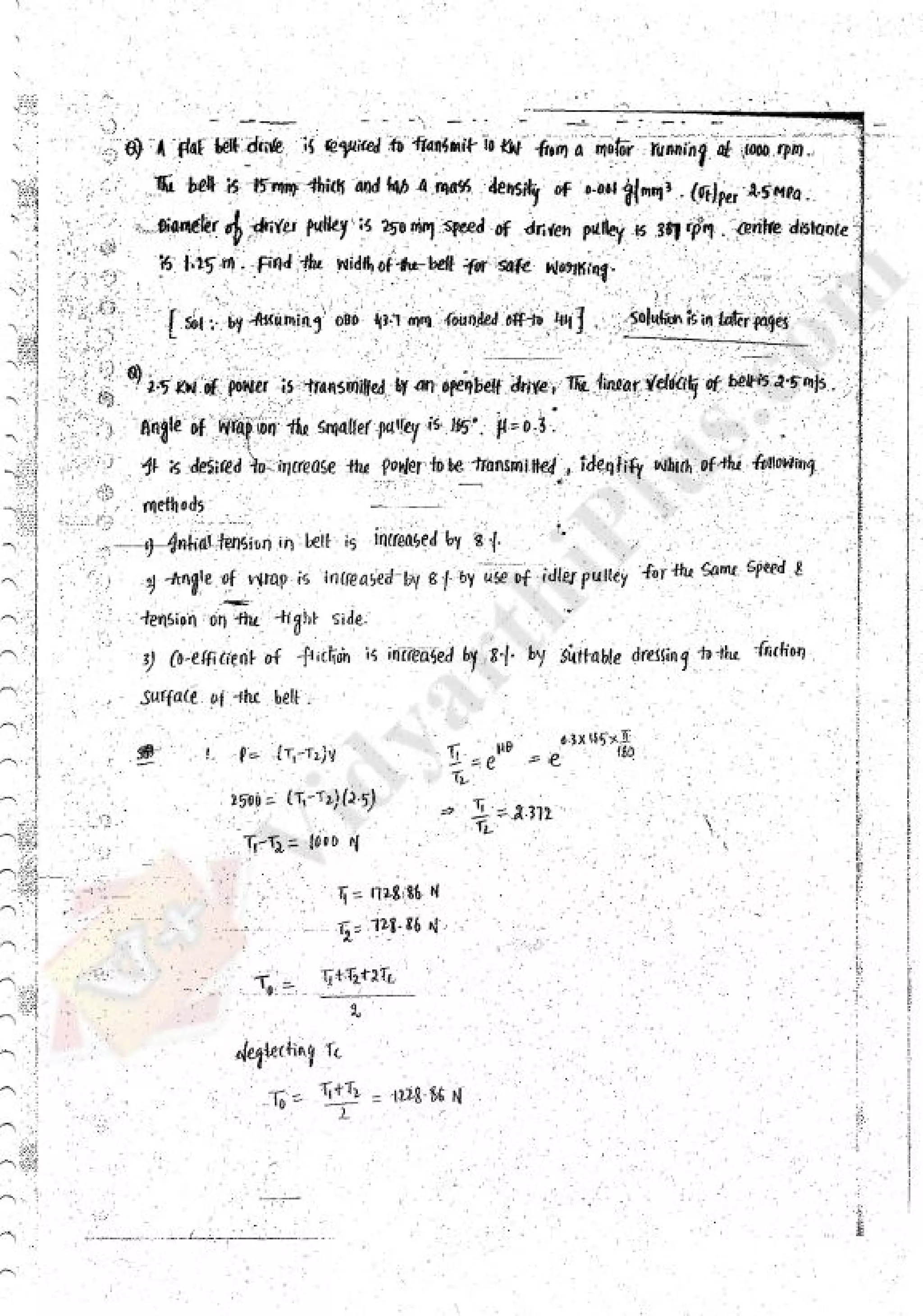 Machine design 1 (md) Mechanical Engineering handwritten classes notes ...