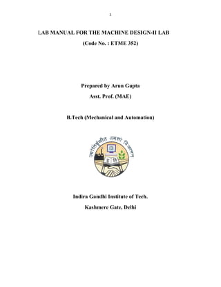 Machine design lab manual | PDF