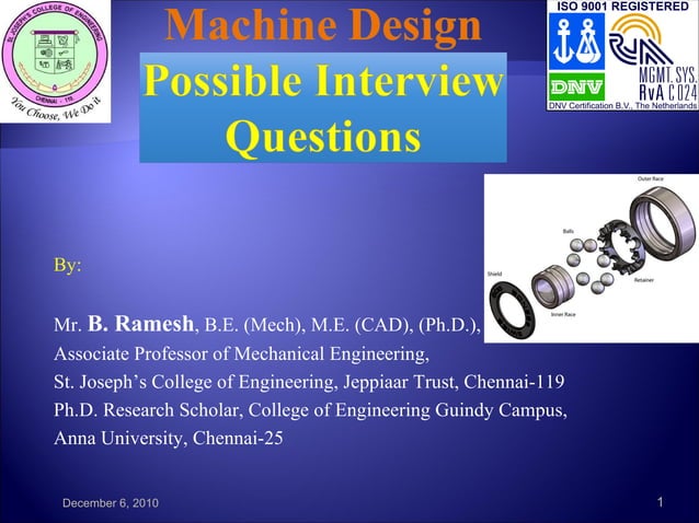 Machine design possible interview questions | PPT
