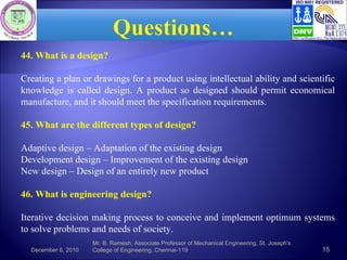 Machine design possible interview questions | PPT