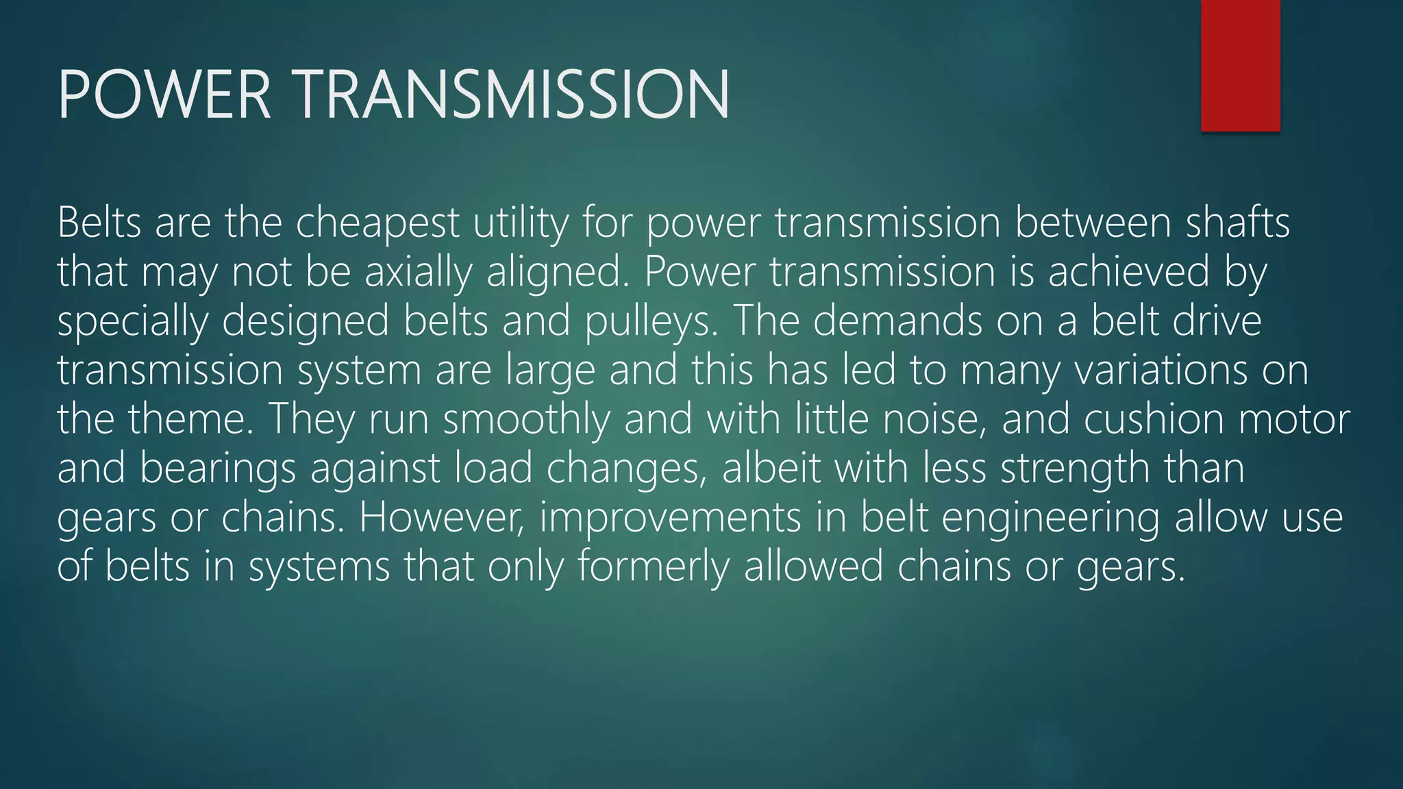 Machine Design Belts | PPTX