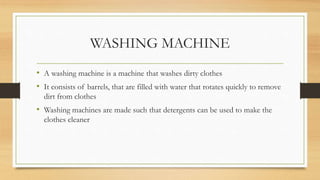 Machine details of washing machine | PPTX