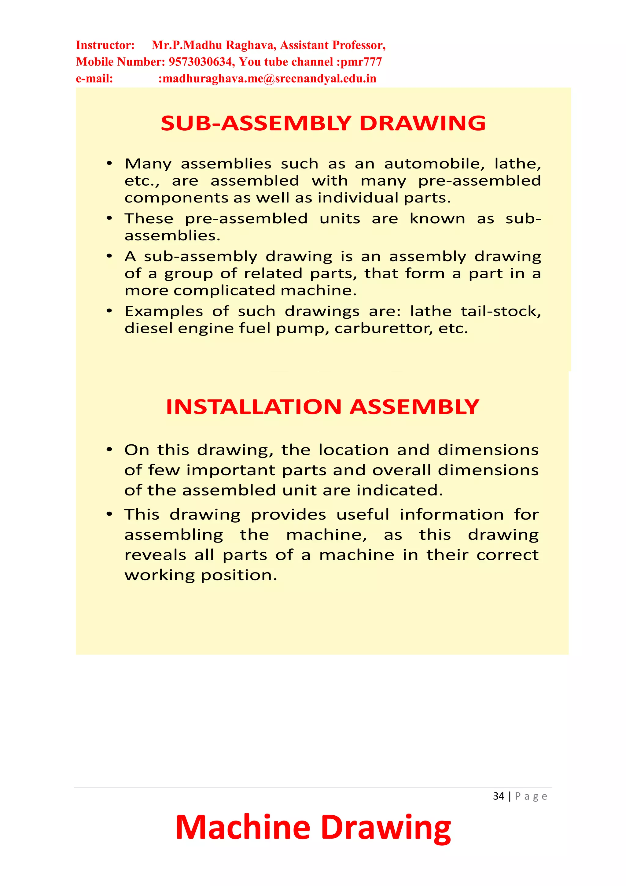 #Machine Drawing Complete lecture notes | PDF