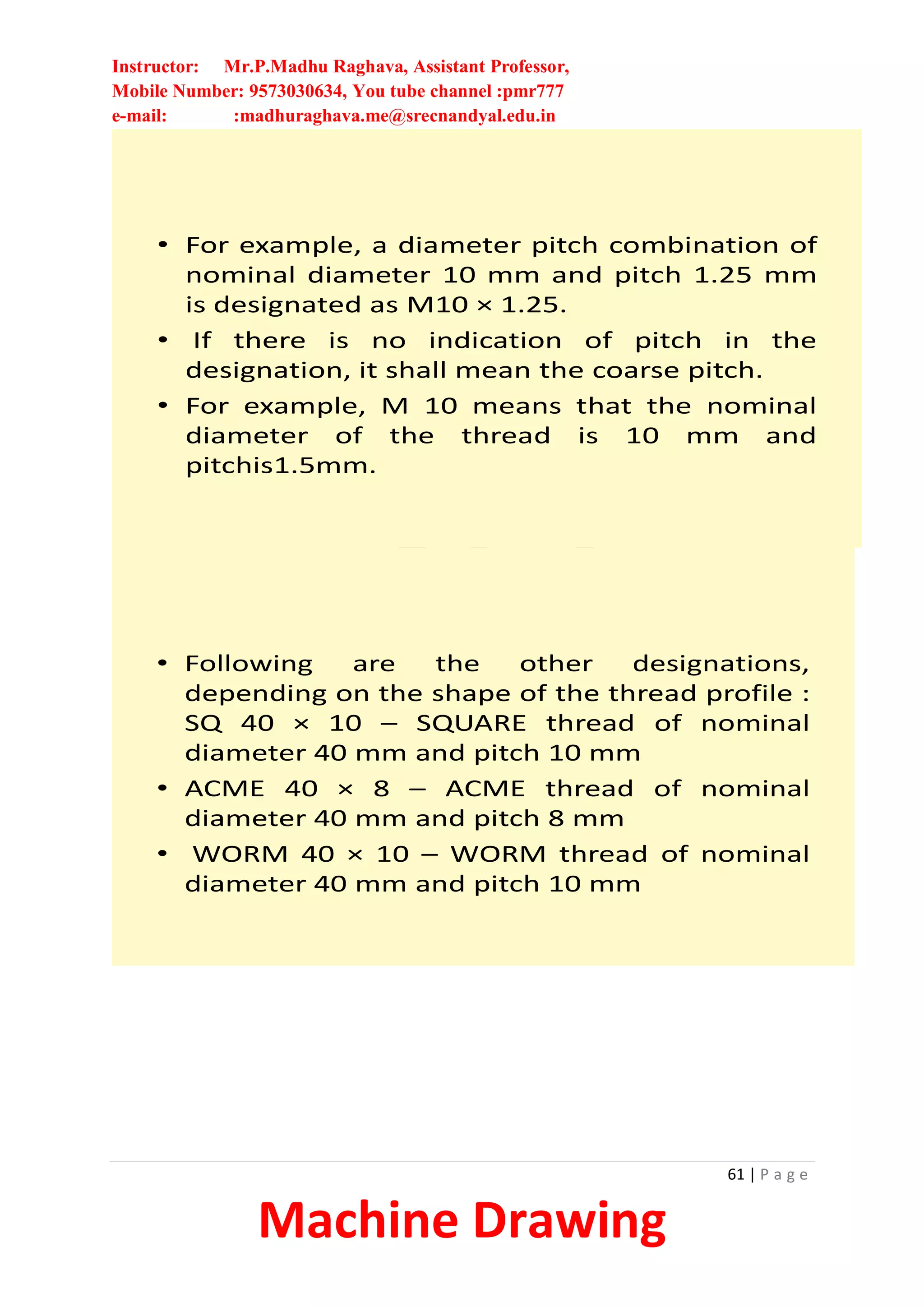 #Machine Drawing Complete lecture notes | PDF