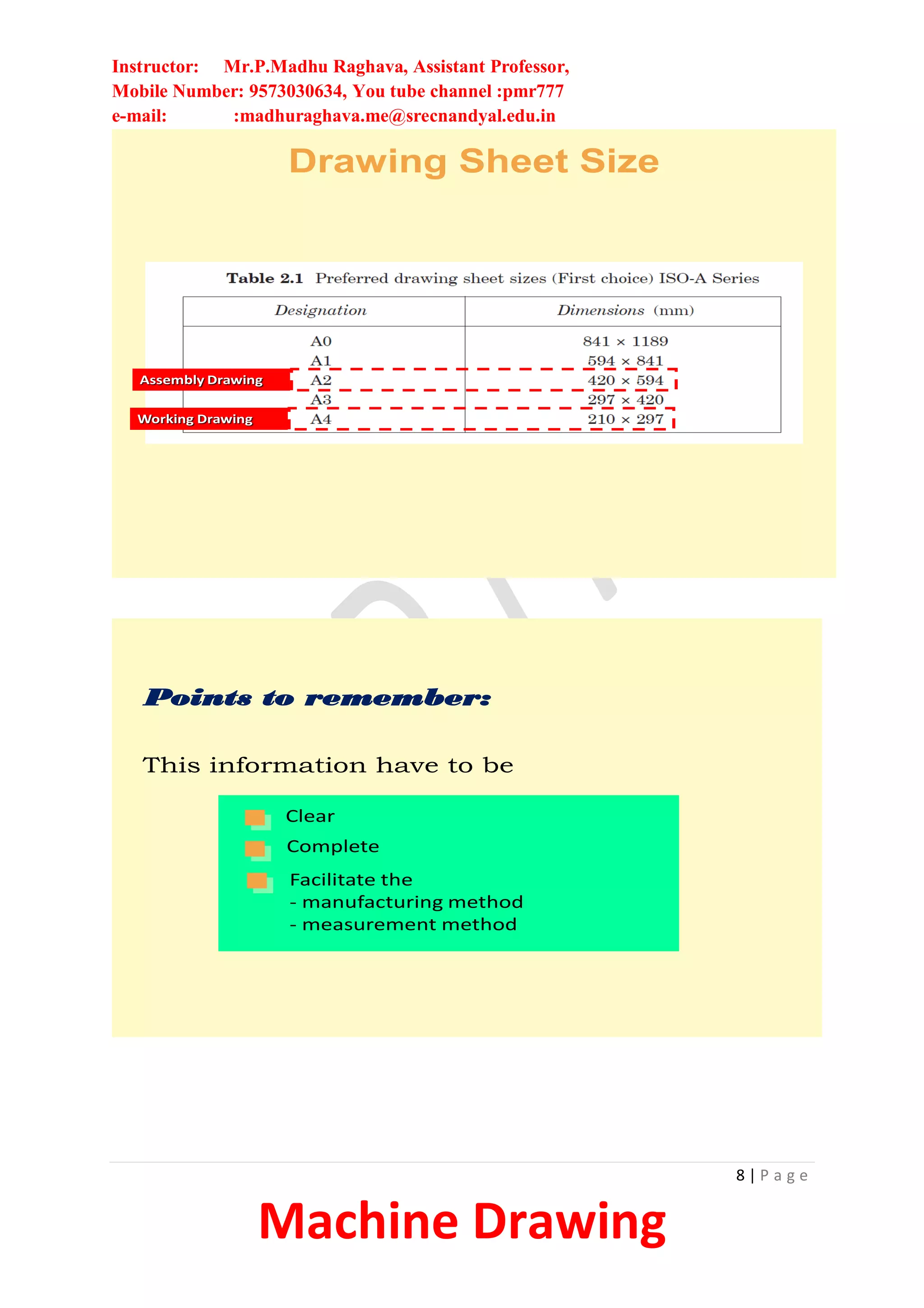 #Machine Drawing Complete lecture notes | PDF