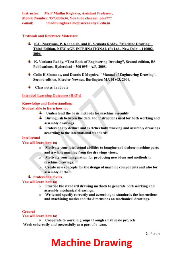 #Machine Drawing Complete lecture notes | PDF