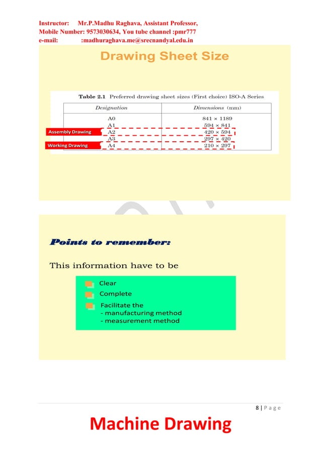 #Machine Drawing Complete lecture notes | PDF