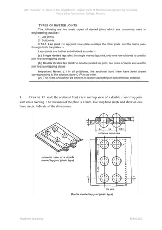 Machine drawing notes 15 me34d | PDF