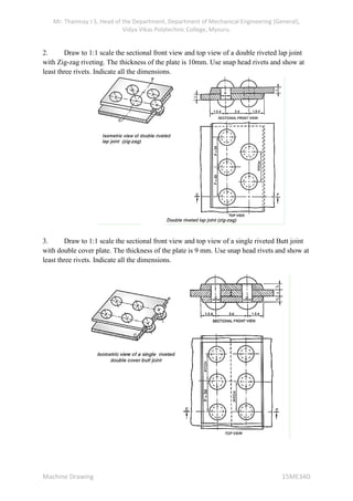 Machine drawing notes 15 me34d | PDF