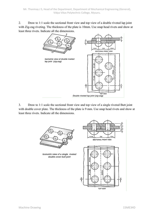 Machine drawing notes 15 me34d | PDF | Needlework | Arts and Crafts