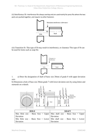 Machine drawing notes 15 me34d | PDF