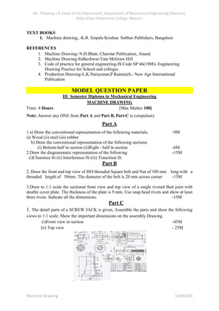Machine drawing notes 15 me34d | PDF