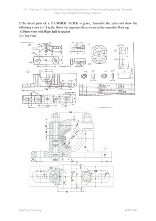 Machine drawing notes 15 me34d | PDF