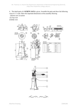 Machine drawing notes 15 me34d | PDF