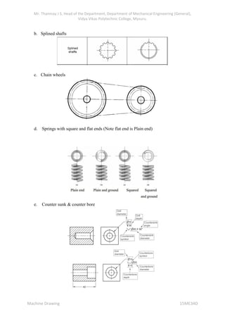 Machine drawing notes 15 me34d | PDF