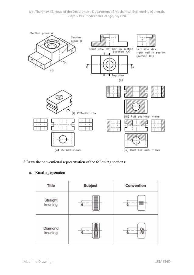Machine drawing notes 15 me34d