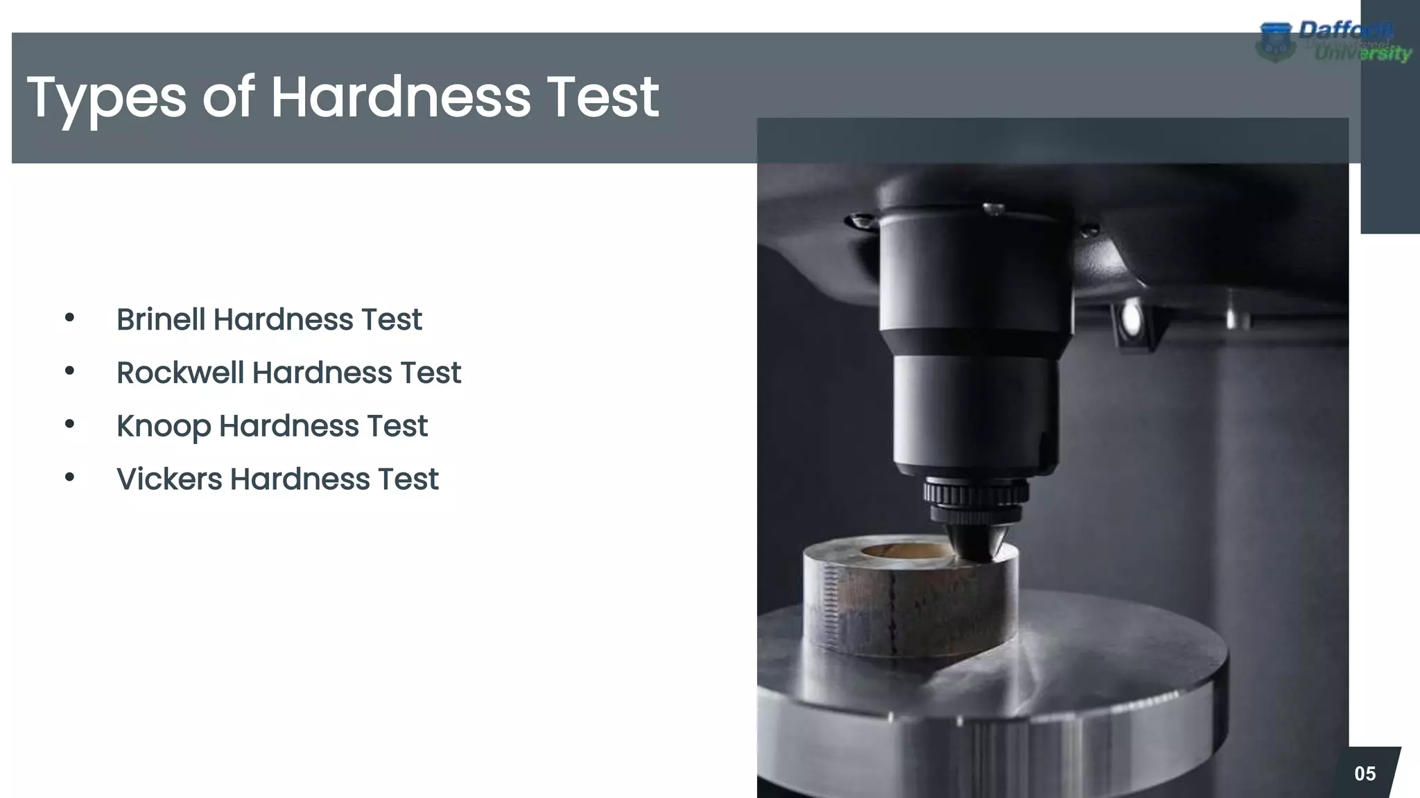 Concept on hardness test conducted on material | PPT
