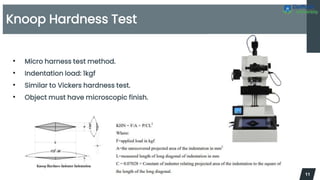 Concept on hardness test conducted on material | PPT