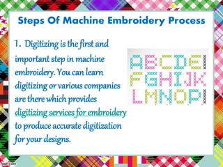 Process of machine embroidery | PPSX