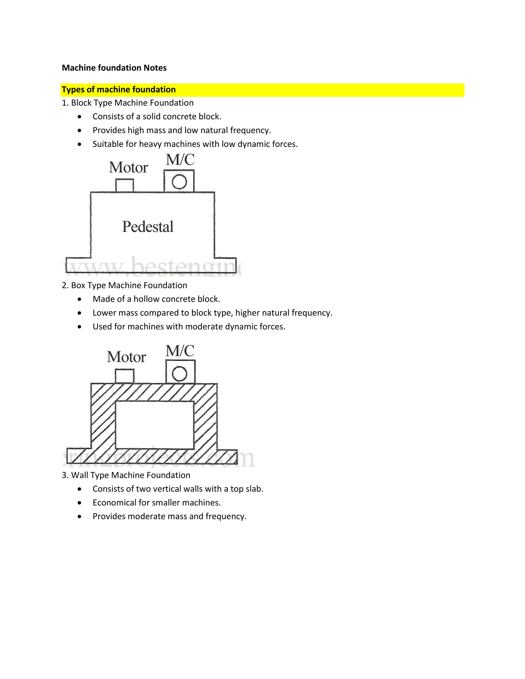 Machine foundation notes for civil engineering students | PDF