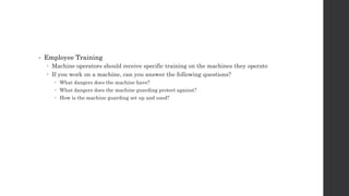 Machine guarding importance and safety training information for ...
