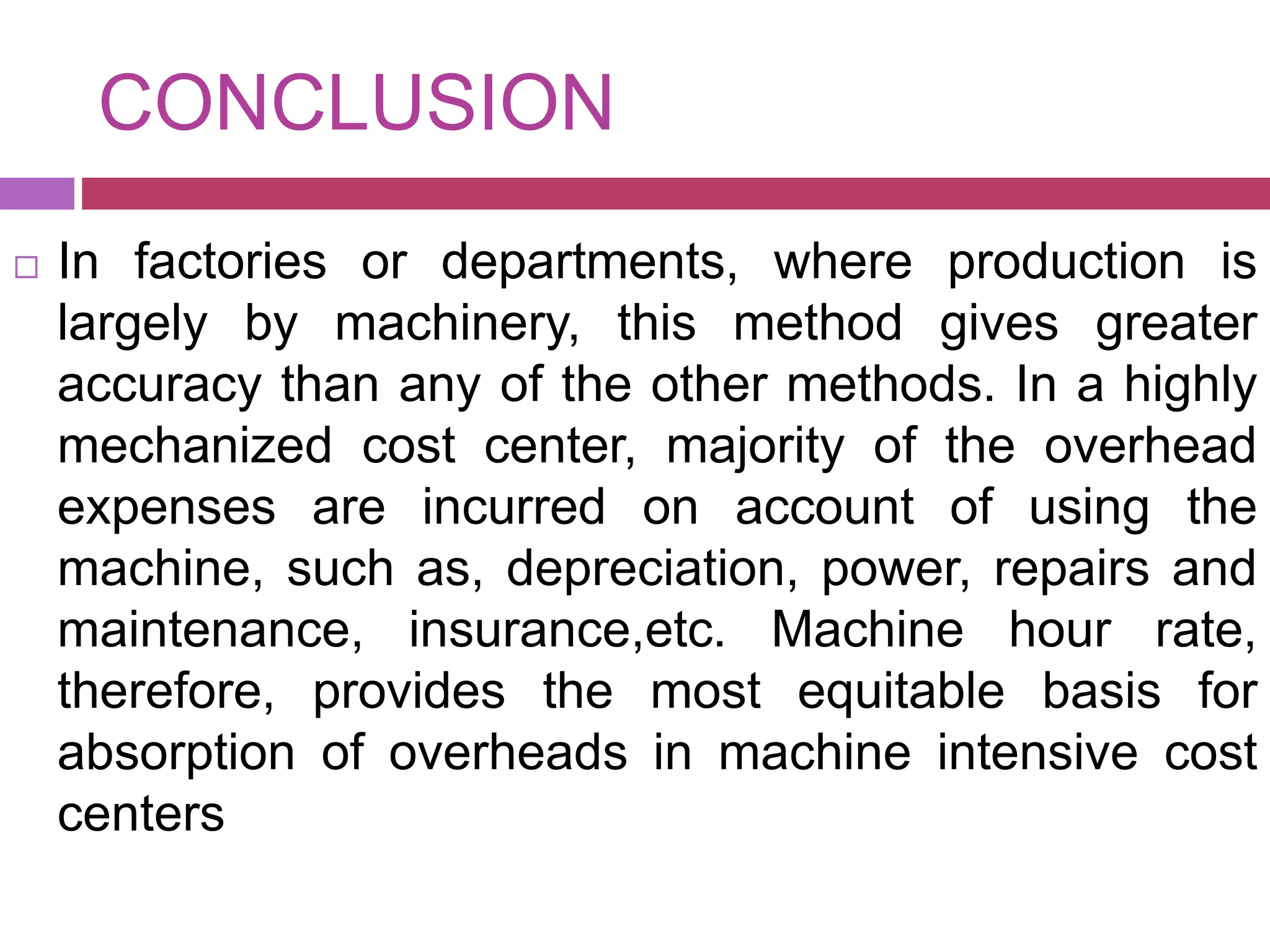 Machine hour rate | PPTX