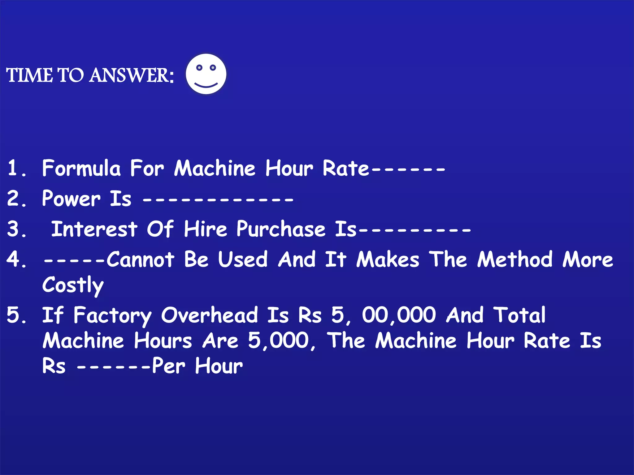 Machine hour rate | PPTX