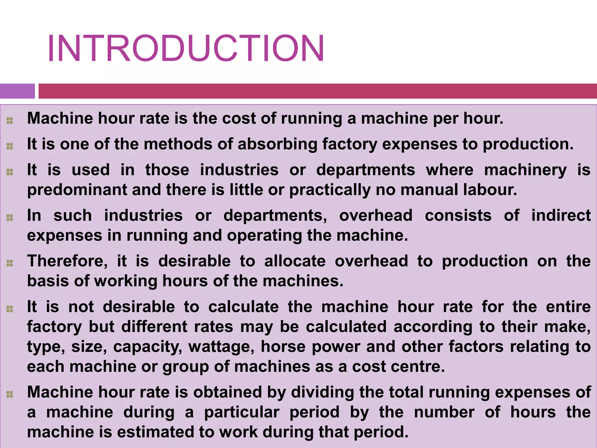Machine hour rate | PPTX